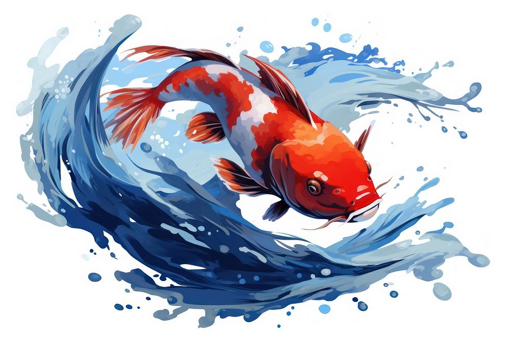 Koi fish animal underwater splashing. | Premium Photo Illustration ...
