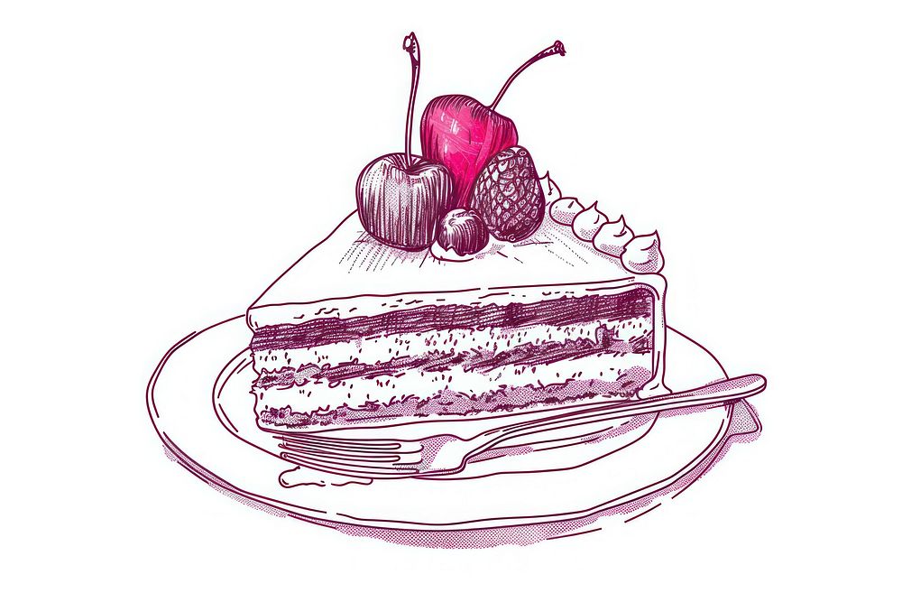 Cake cake dessert drawing. | Free Photo Illustration - rawpixel