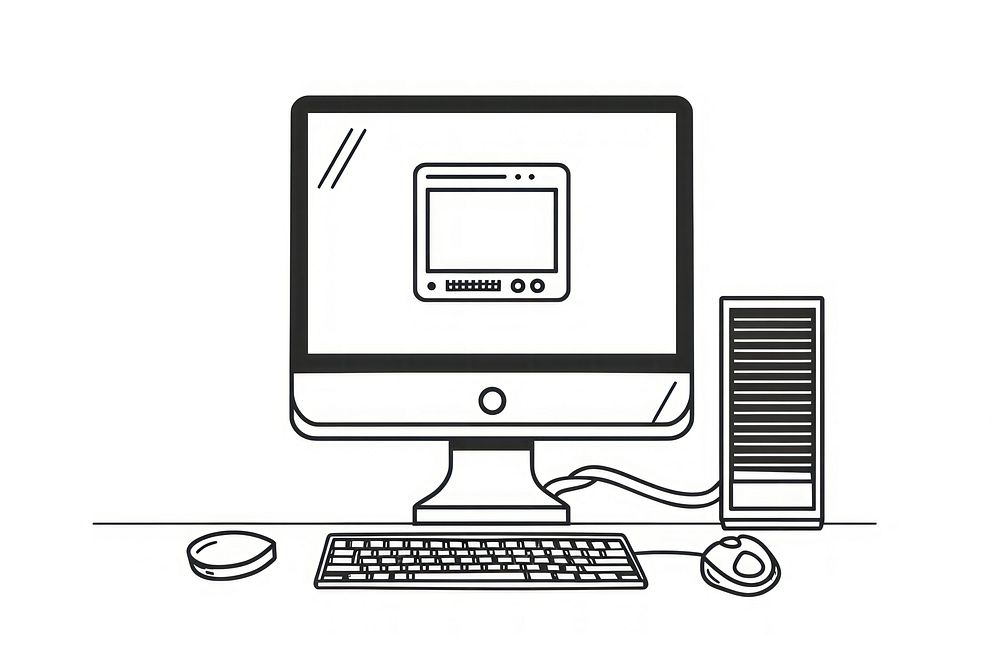 Computer computer drawing sketch | Free Photo Illustration - rawpixel