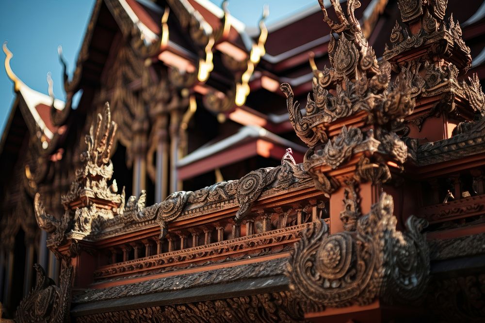 Thai temple architecture building pagoda | Free Photo - rawpixel