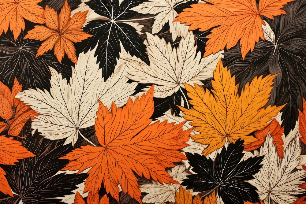 Fall leaves backgrounds pattern plant. | Premium Photo Illustration ...