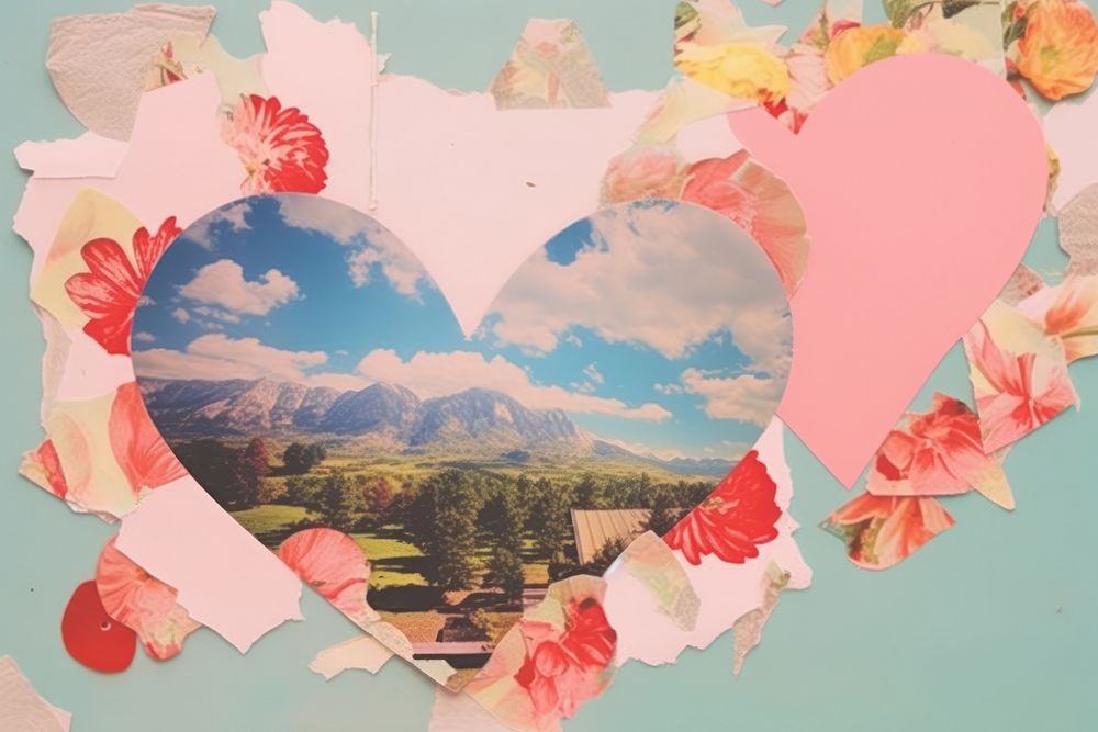 Heart collage creativity landscape | Free Photo Illustration - rawpixel