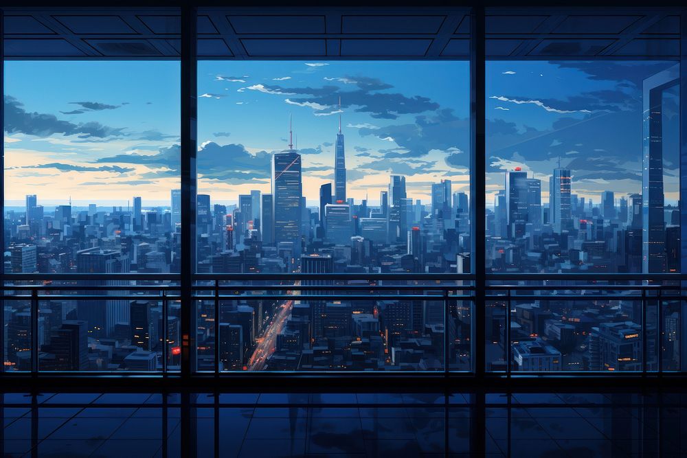 Cityscape view from office window | Premium Photo Illustration - rawpixel