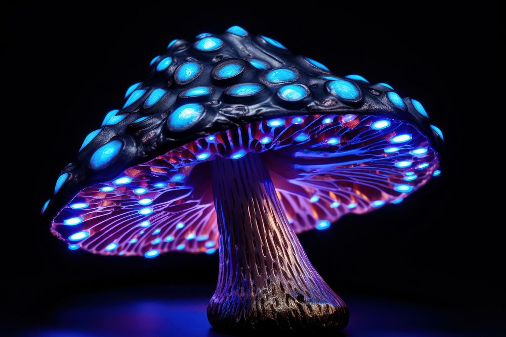 Neon mushroom fungus light plant. | Premium Photo Illustration - rawpixel