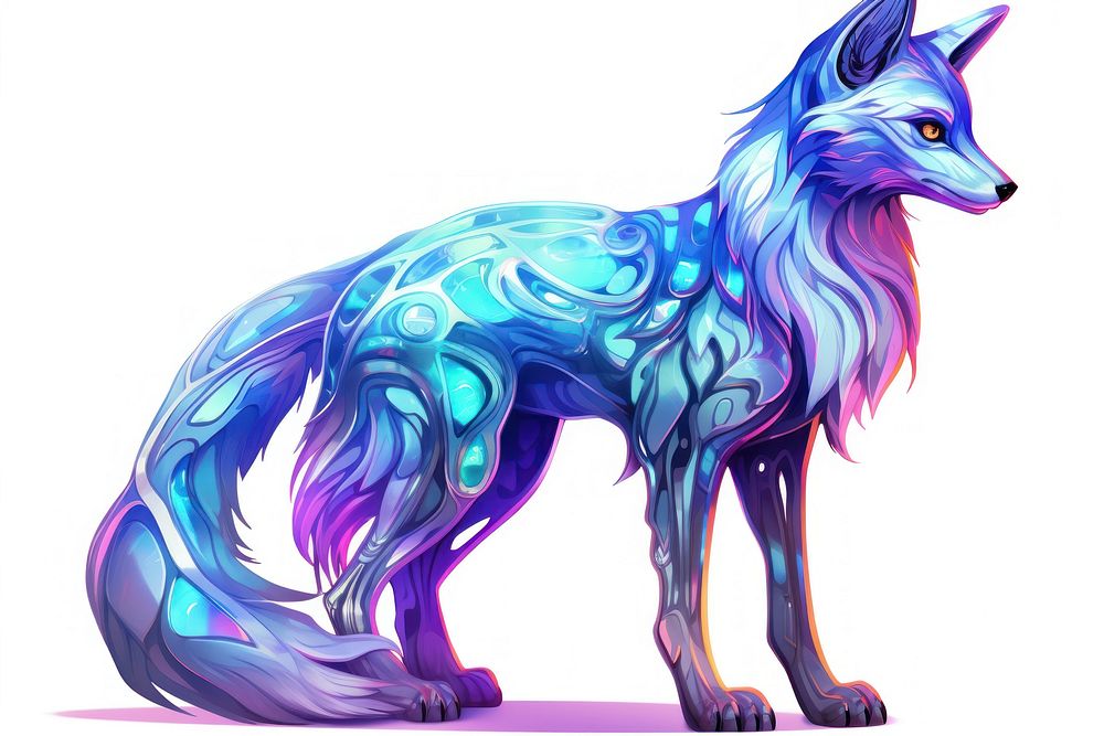 Neon fox animal mammal creativity. | Premium Photo Illustration - rawpixel