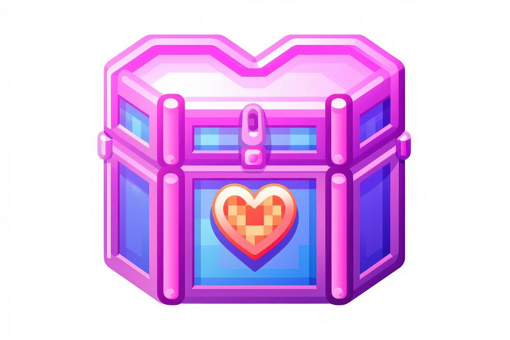 Treasure box pixel purple white | Premium Photo Illustration - rawpixel