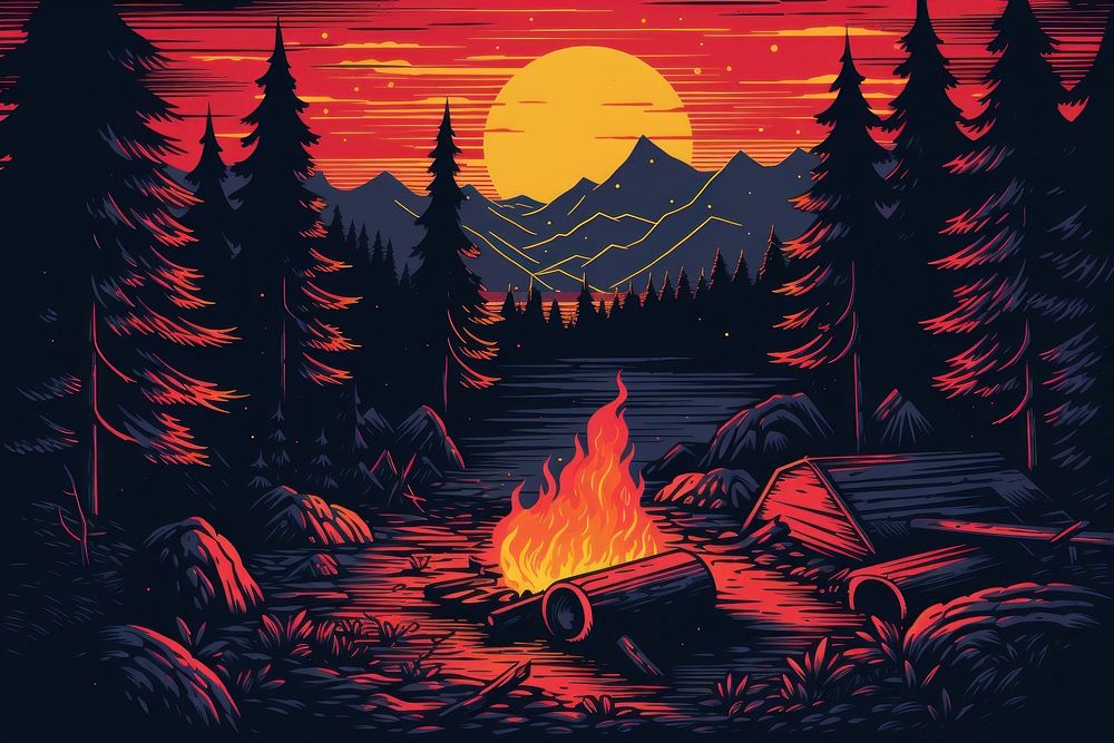 Campfire mountain outdoors volcano. | Premium Photo Illustration - rawpixel