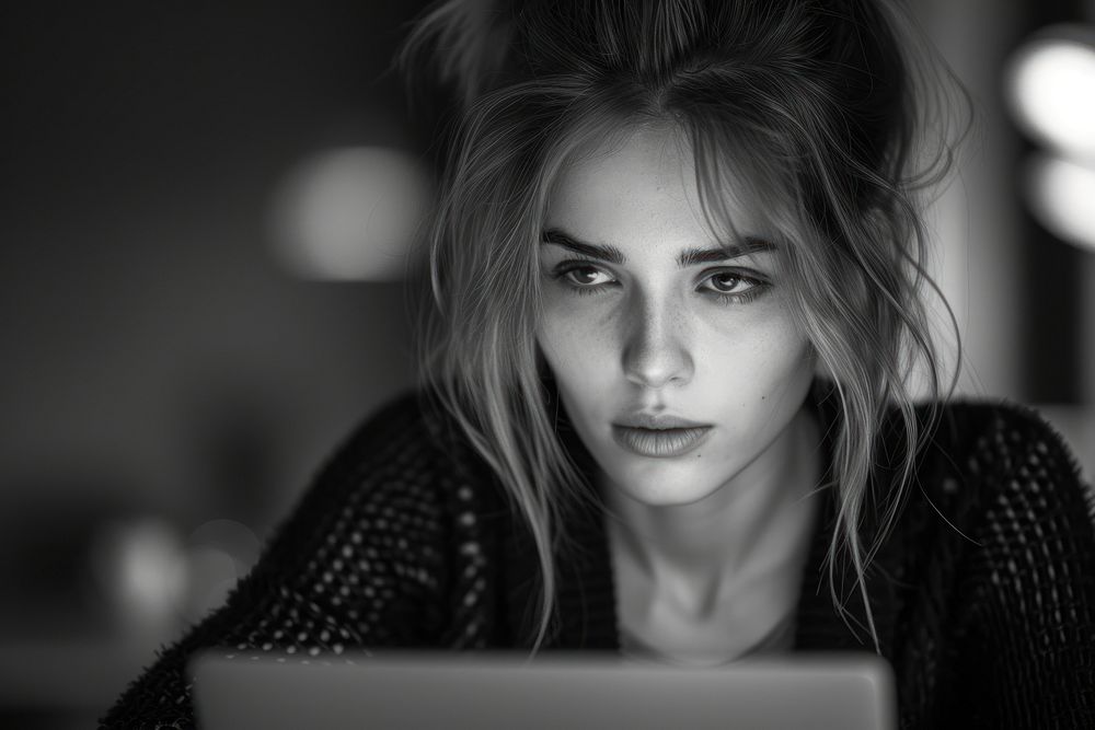 business woman laptop computer portrait. | Premium Photo - rawpixel