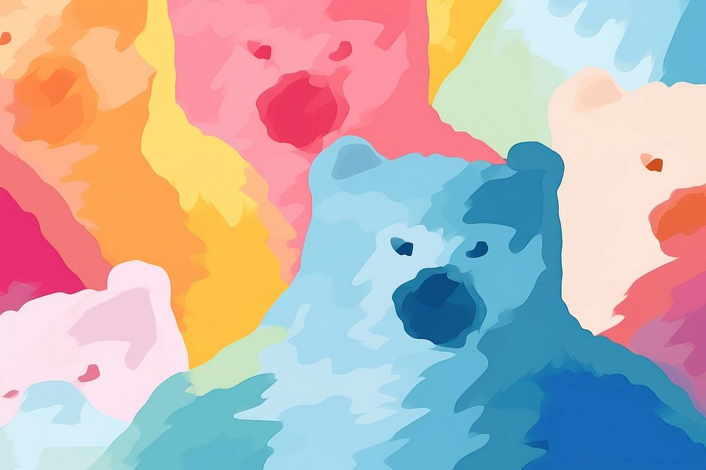 Cute bears backgrounds abstract painting. | Premium Photo Illustration ...