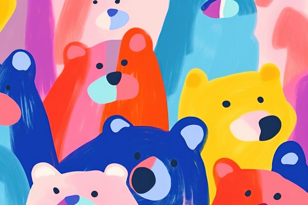 Cute bears backgrounds abstract painting. | Premium Photo Illustration ...