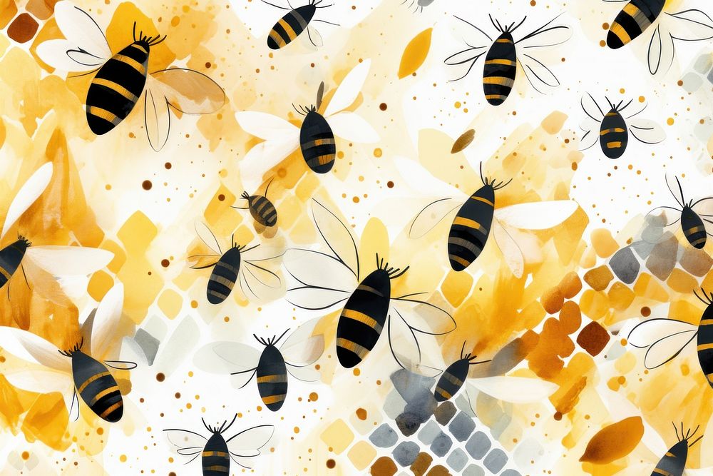 Bees backgrounds honeycomb abstract. | Premium Photo Illustration ...