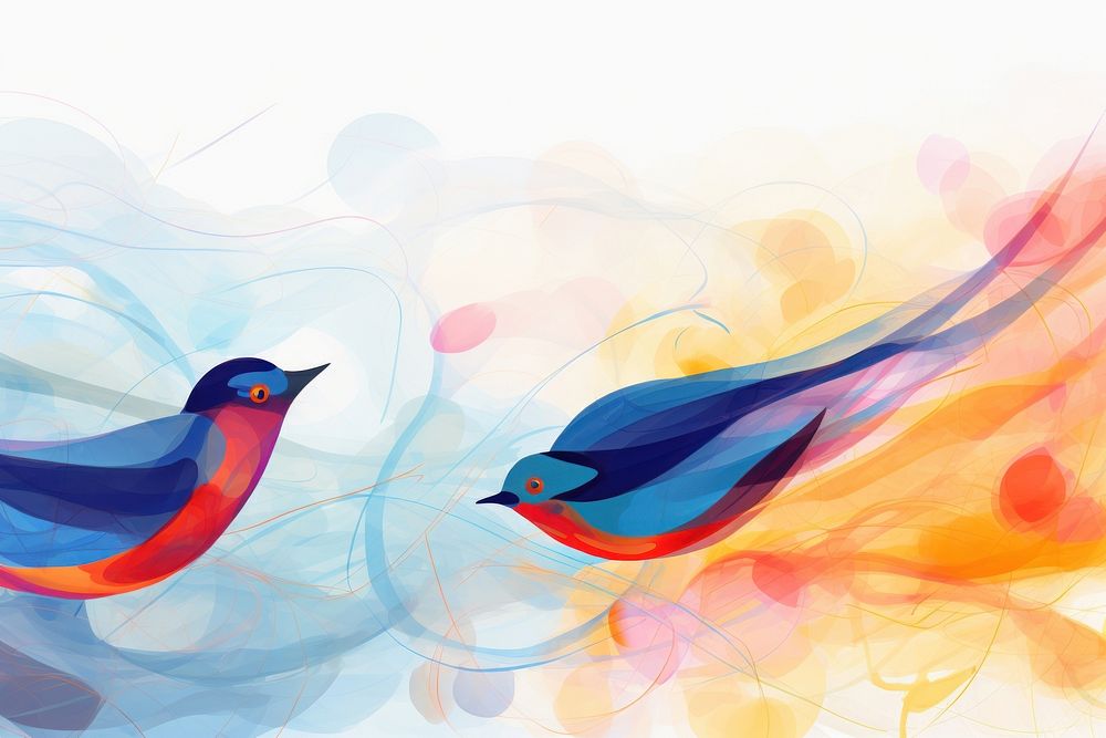 Birds bird abstract painting. | Premium Photo Illustration - rawpixel