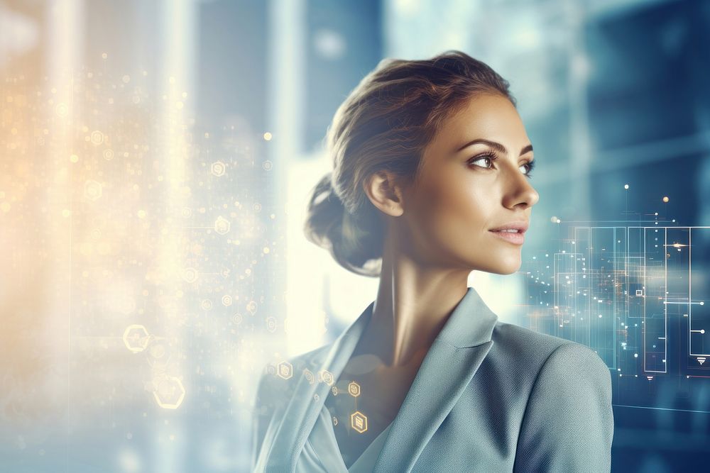 Businesswomen data portrait adult contemplation. | Free Photo - rawpixel