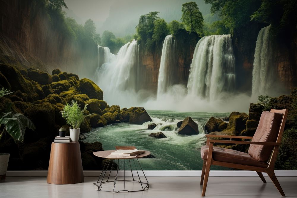 Waterfall land landscape outdoors. | Premium Photo Illustration - rawpixel
