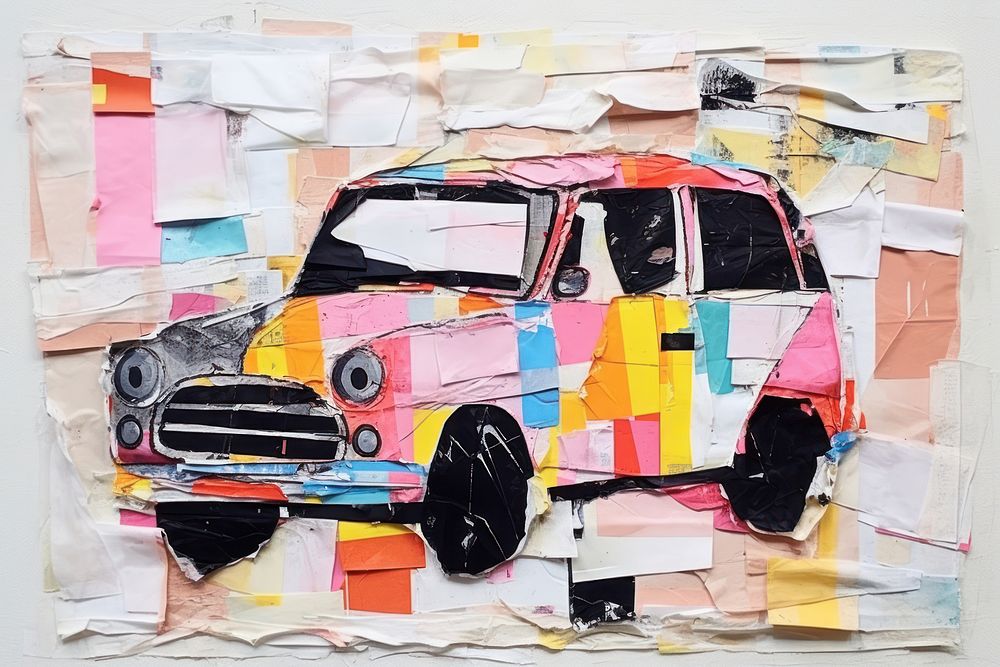 Car collage art painting. | Free Photo Illustration - rawpixel