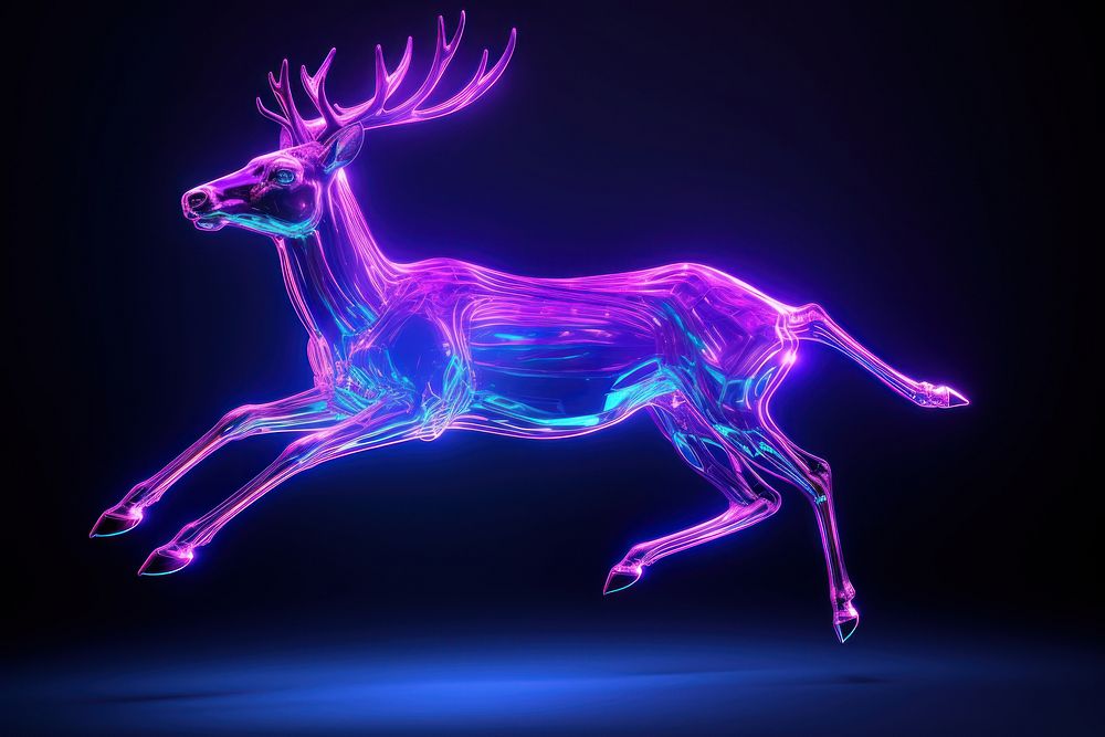 Deer full body jumping light | Premium Photo Illustration - rawpixel