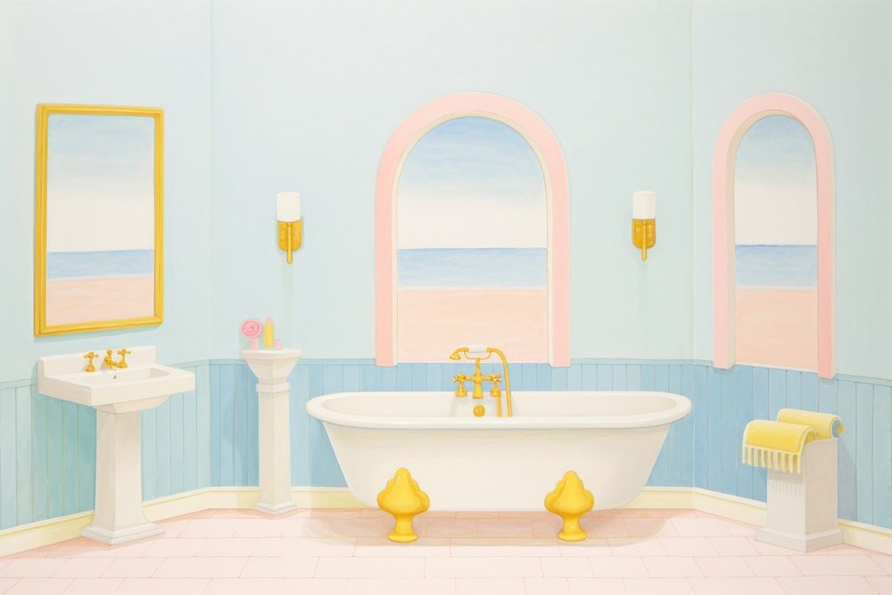 Painting Bathroom border bathroom bathtub | Free Photo Illustration ...