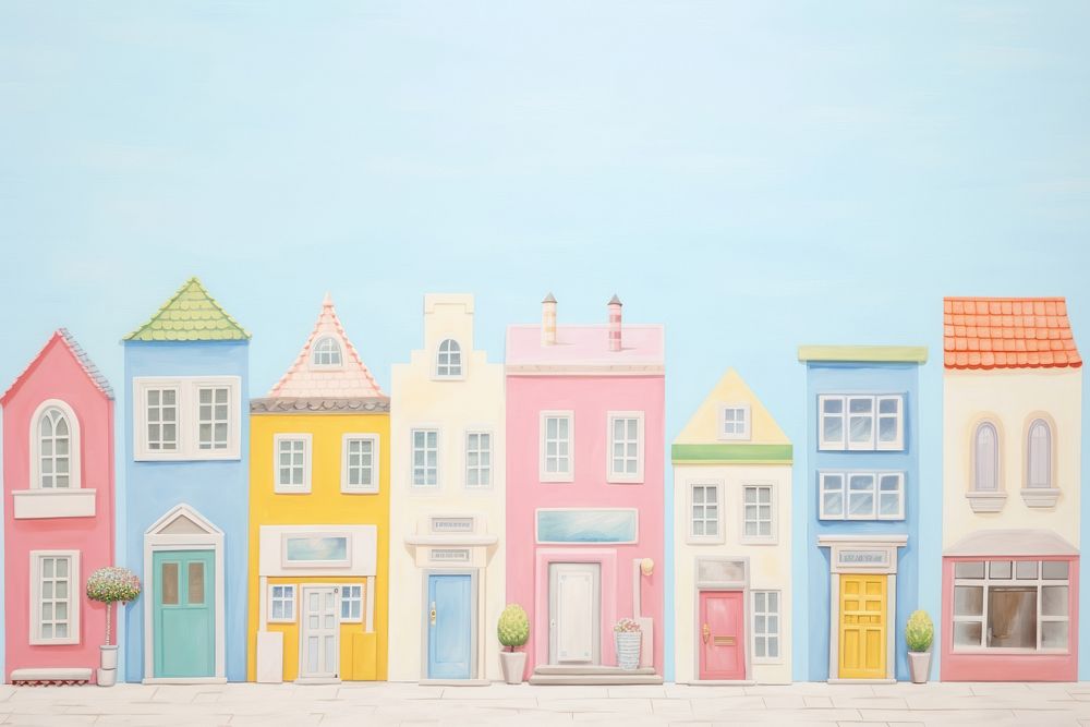 Painting buildings border architecture backgrounds | Free Photo ...