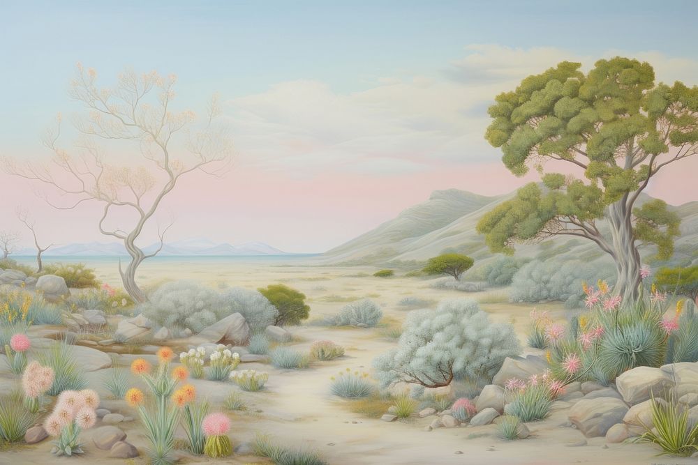 Painting Bush border outdoors nature | Premium Photo Illustration ...