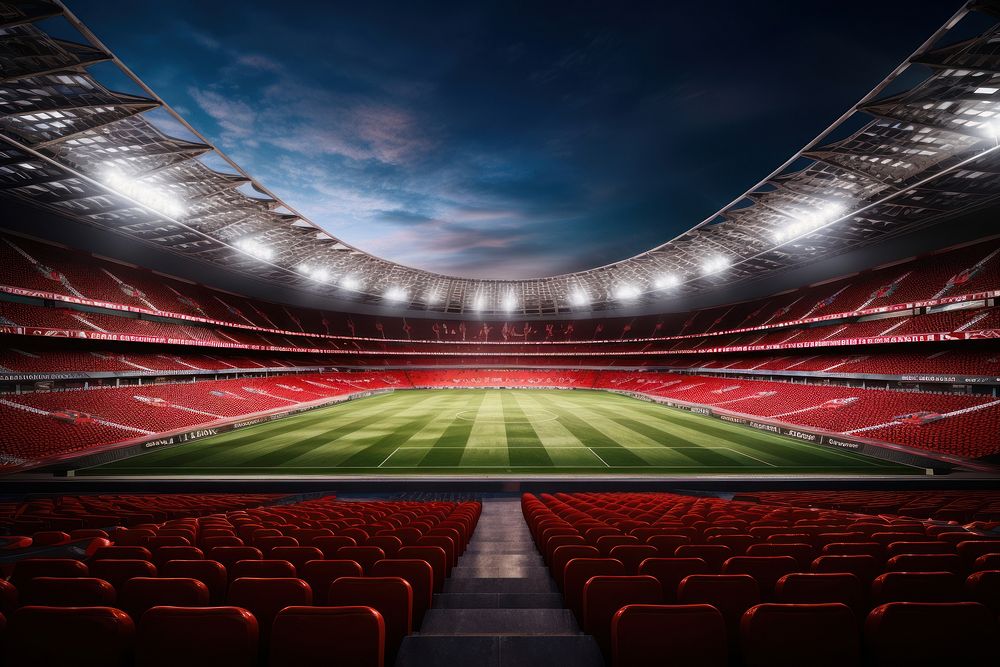 Football stadium sports red architecture | Free Photo - rawpixel