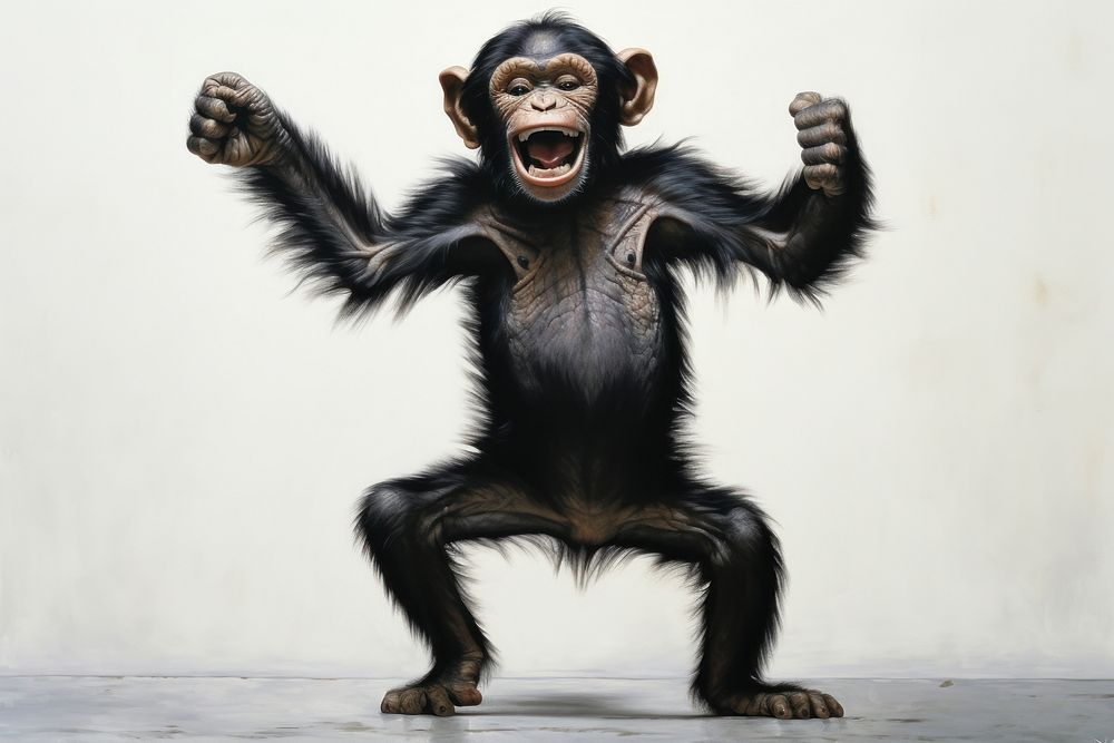 Happy smiling monkey dance wildlife | Premium Photo Illustration - rawpixel