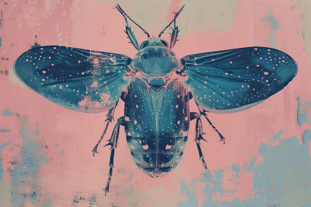 Silkscreen paper Insect insect animal | Premium Photo Illustration ...