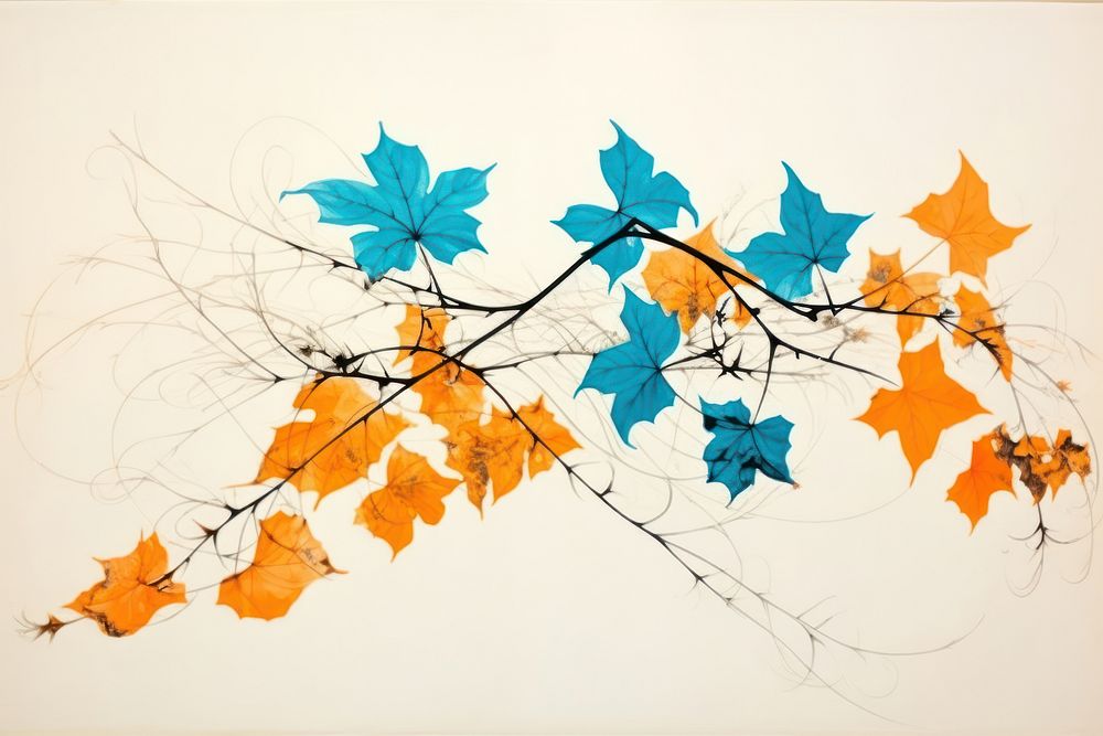 Silkscreen paper ivy yellow plant | Free Photo Illustration - rawpixel