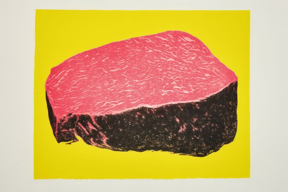 Silkscreen paper meat yellow food | Premium Photo Illustration - rawpixel