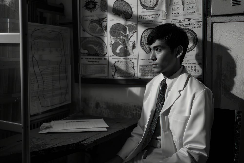 Doctor portrait black white. | Free Photo - rawpixel