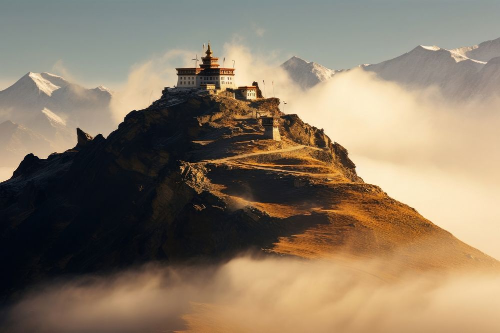 Temple Tibet summit mountain architecture | Premium Photo - rawpixel