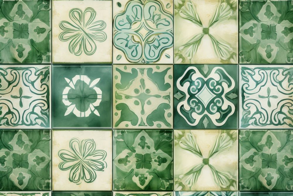 Green tiles pattern backgrounds art. | Premium Photo - rawpixel