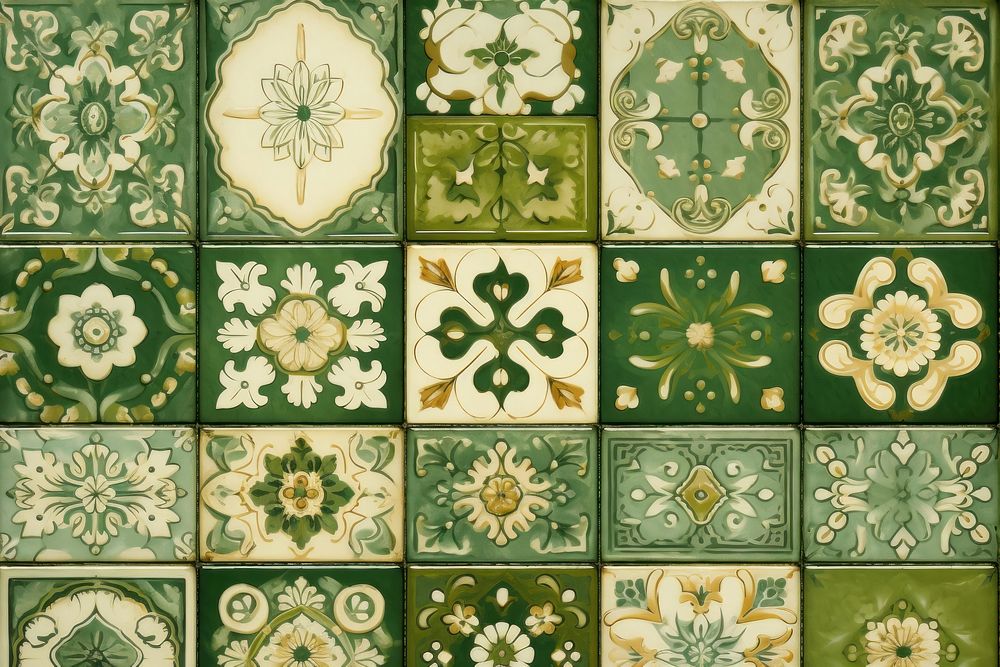 Green tiles pattern backgrounds art. | Premium Photo - rawpixel