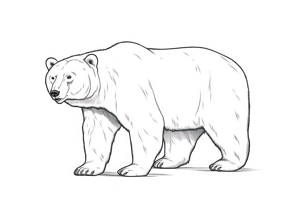 Bear walking sketch wildlife drawing. | Premium Photo Illustration ...