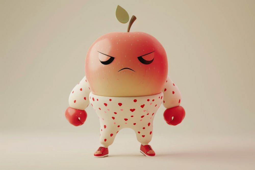 Apple character wearing pajamas cartoon | Free Photo Illustration ...
