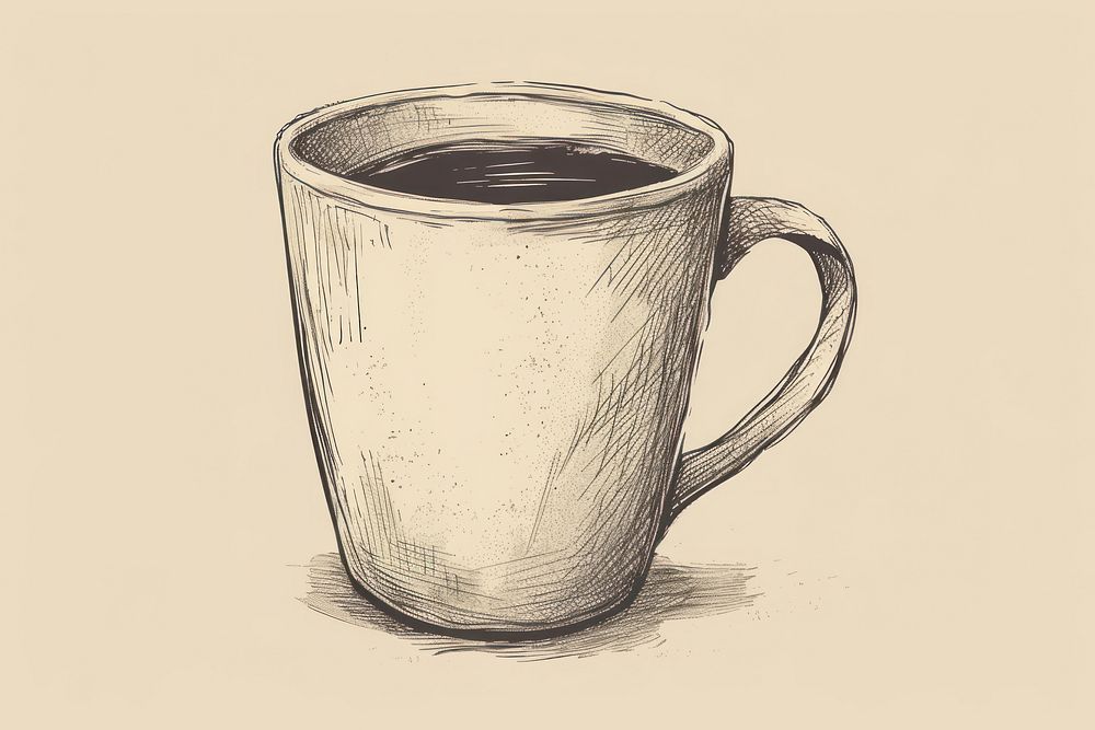 Coffee mug sketch drawing drink. | Premium Photo Illustration - rawpixel
