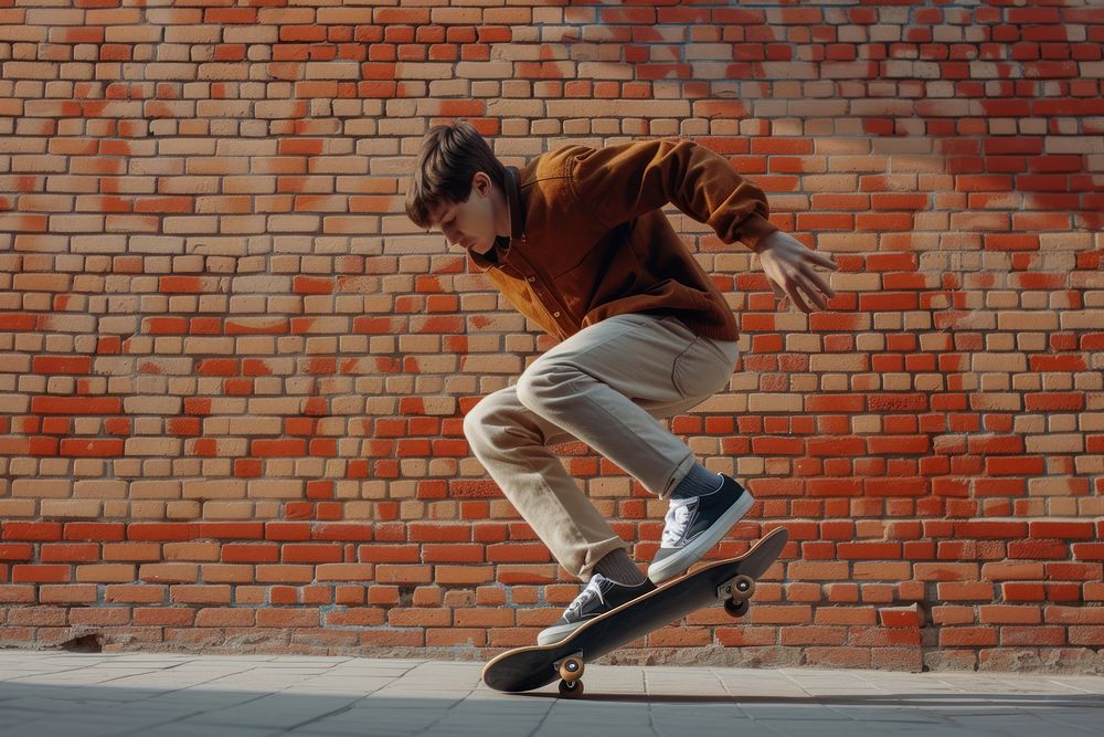 Skateboard brick wall skateboarding. | Premium Photo - rawpixel