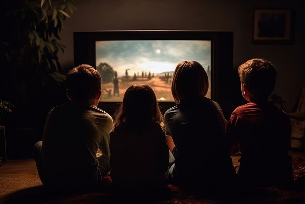 Family watching tv television screen | Premium Photo - rawpixel