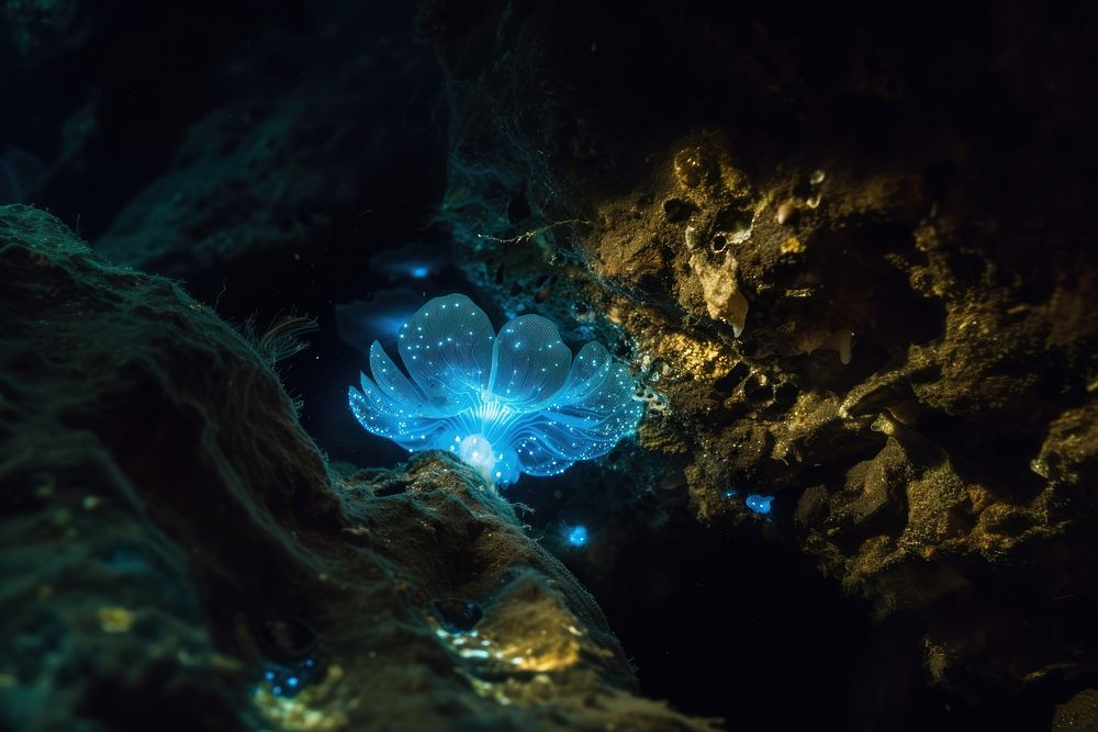 Bioluminescence deep sea underwater outdoors | Premium Photo - rawpixel