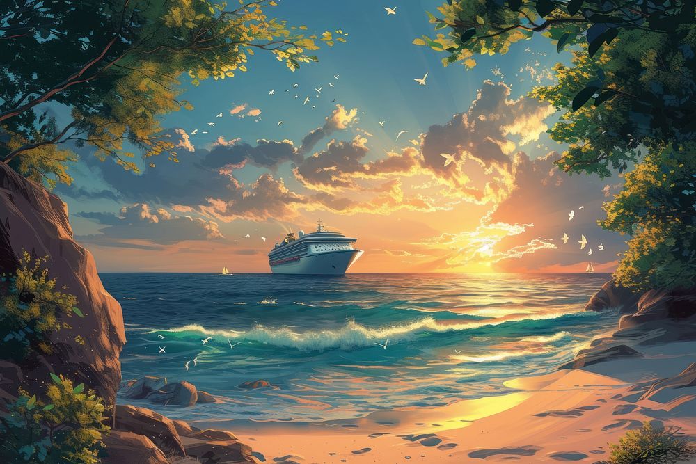 Nature nature ship sea. | Premium Photo Illustration - rawpixel