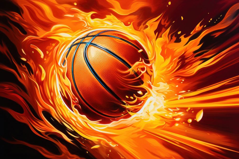 Flying basketball ball backgrounds sports | Premium Photo Illustration ...
