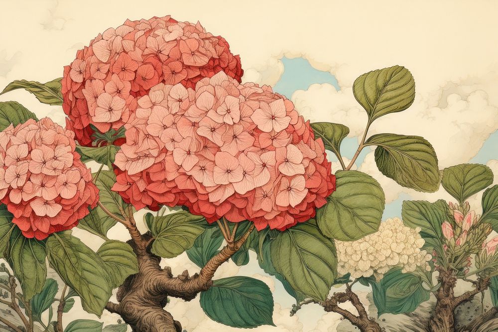Hydrandea flower art pattern. | Premium Photo Illustration - rawpixel