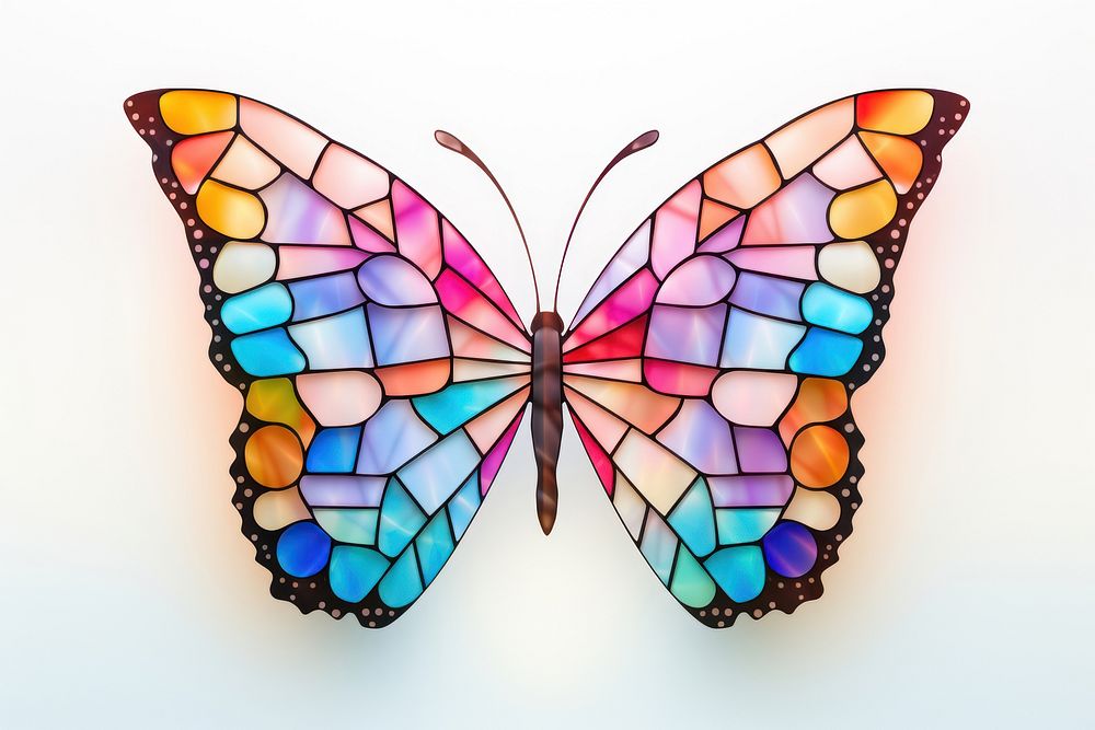 Mosaic colorful butterfly frame insect | Free Photo Illustration - rawpixel