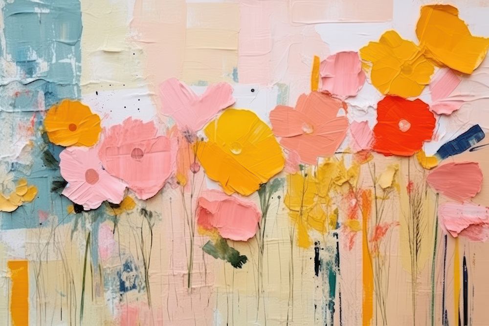 Flower border art abstract painting. | Premium Photo Illustration ...