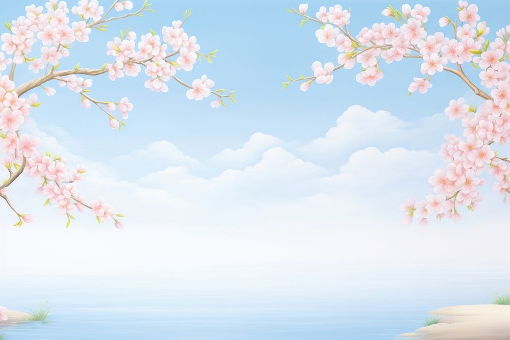 Cherry blossom border backgrounds outdoors | Premium Photo Illustration - rawpixel