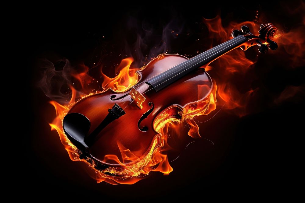 Violin fire black flame | Free Photo - rawpixel