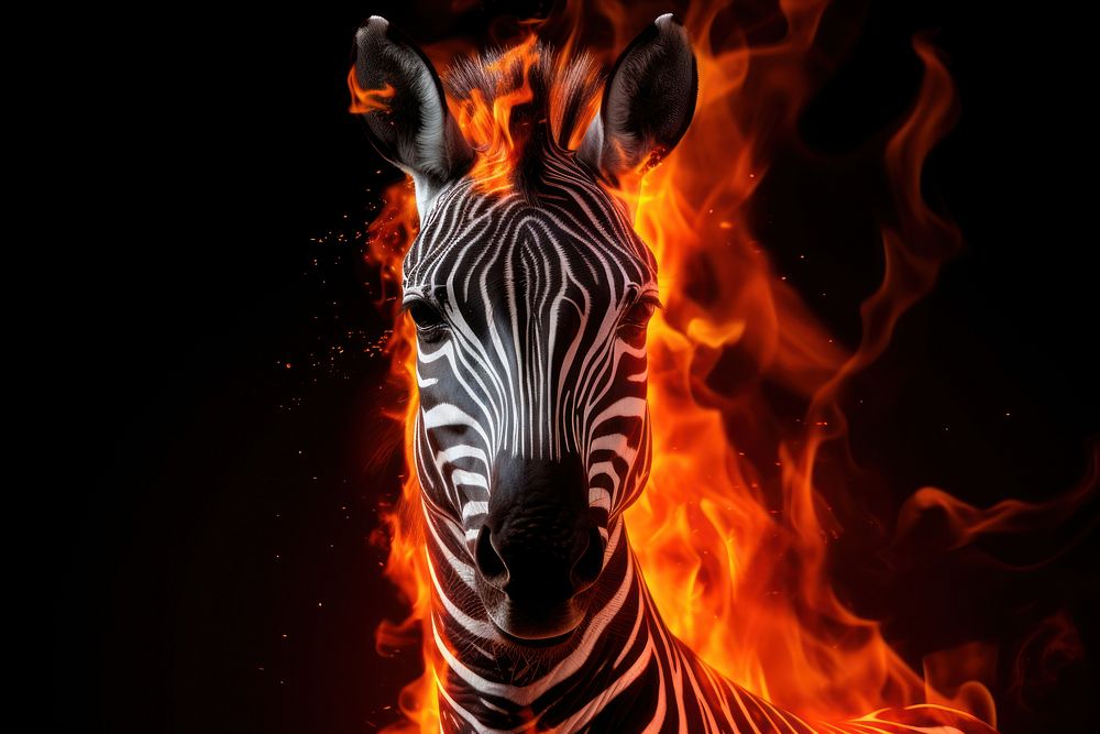 Zebra fire wildlife outdoors | Free Photo - rawpixel