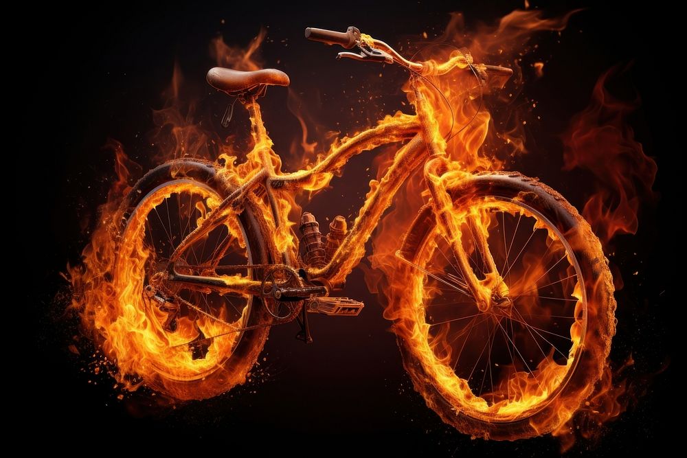 Bicycle fire vehicle bonfire. | Premium Photo - rawpixel
