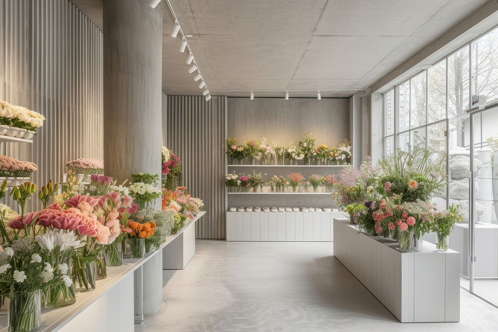 Modern flowers shop plant architecture | Free Photo - rawpixel