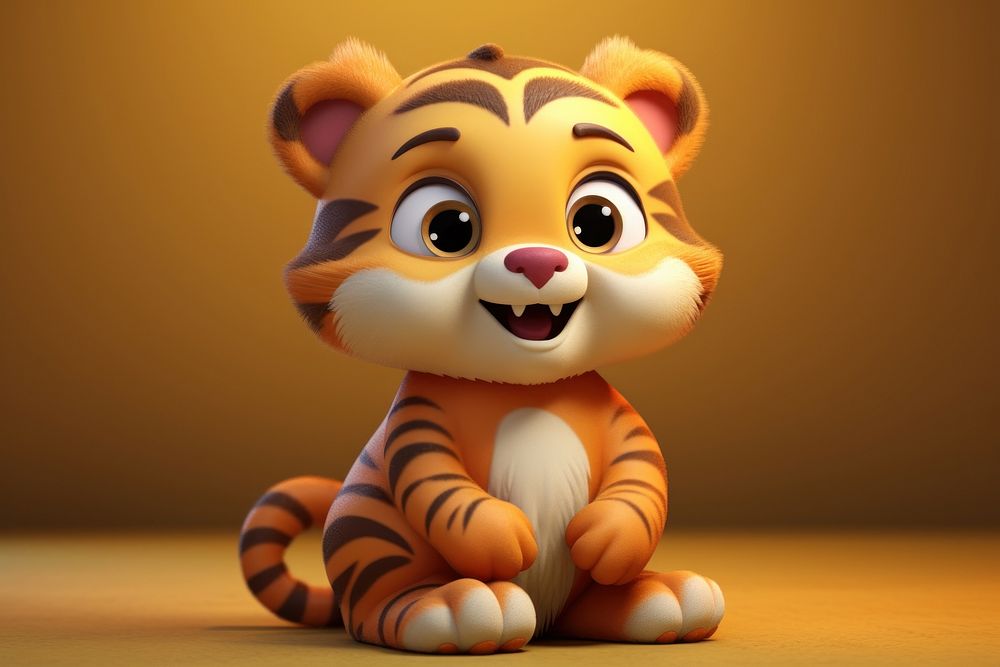 Cute chubby tiger figurine cartoon | Premium Photo Illustration - rawpixel