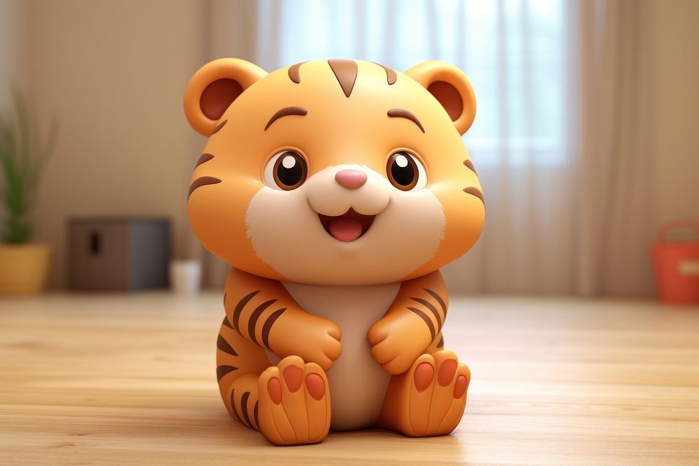 Cute chubby tiger figurine cartoon | Free Photo Illustration - rawpixel